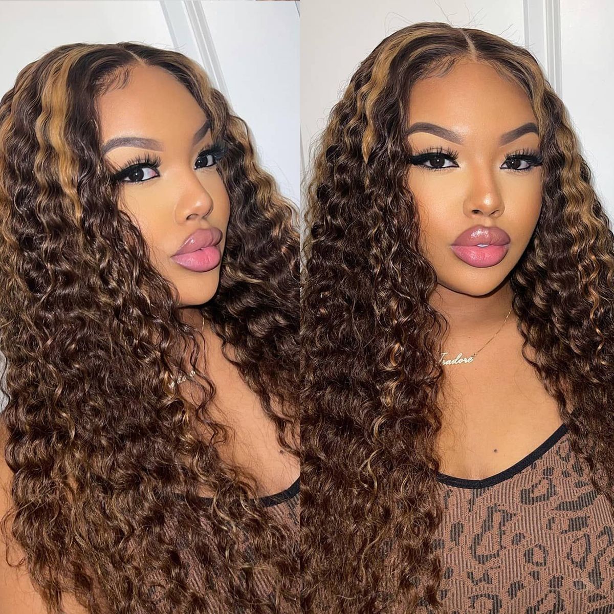 Highlight Honey Blonde Deep Wave HD Lace Front Wig