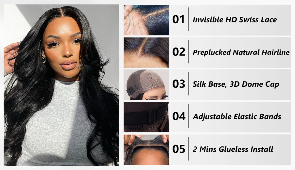 Wear Go Silk Base Glueless HD Lace Wig Upgrade 6x5 Pre-Cut Short Loose ...