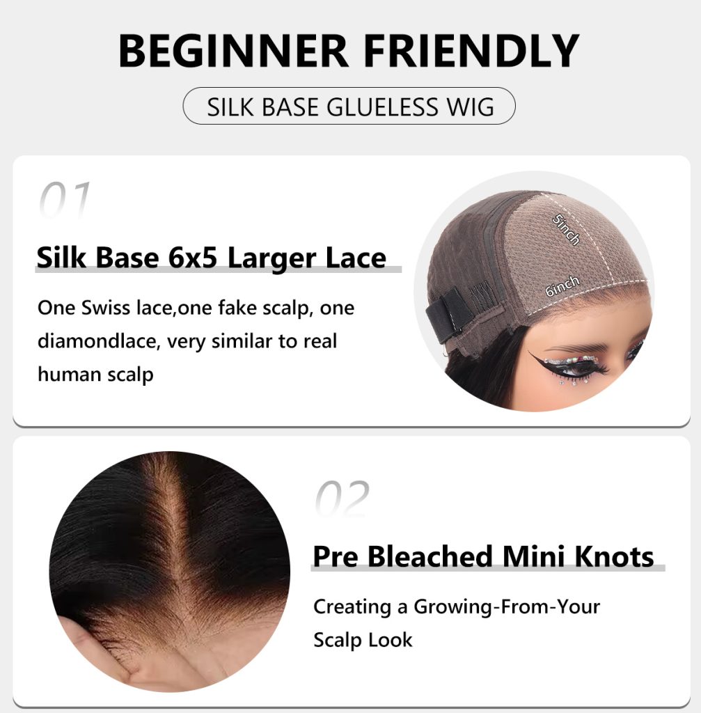 Wear Go Silk Base Glueless HD Lace Wig Upgrade 6x5 Pre-Cut Short Loose ...
